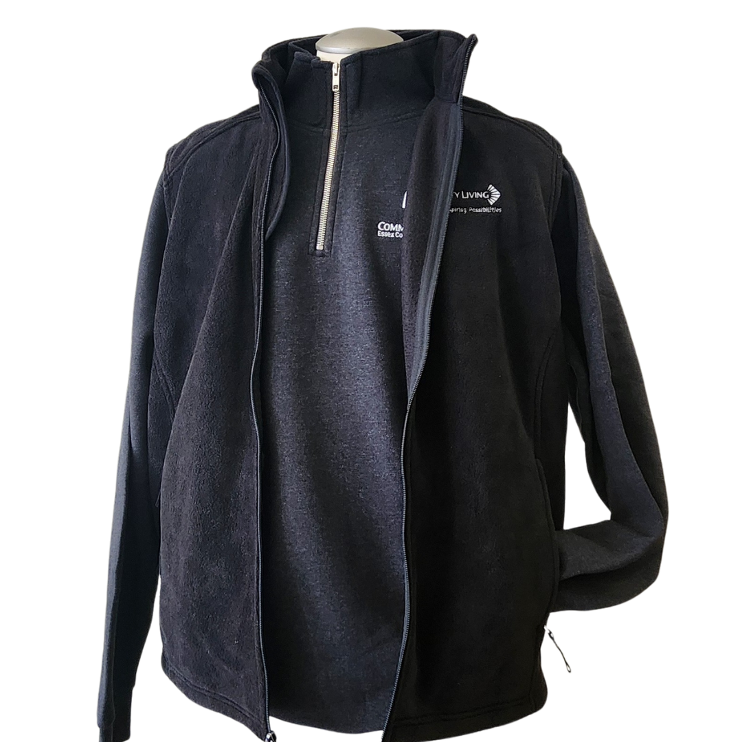 Men's Fleece Vest (Black) – Community Living Essex County